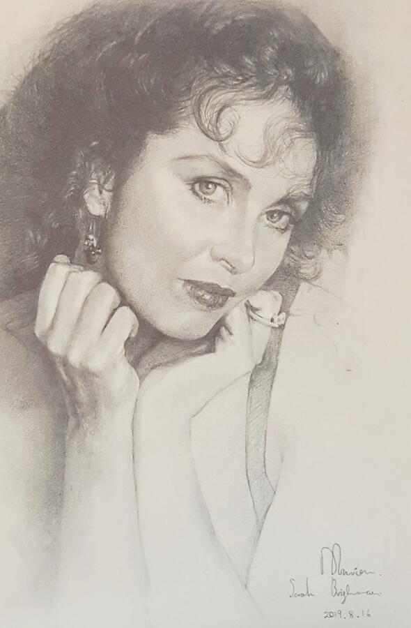 New Pencil Sketch Fan Art - Sarah Brightman : Sarah Brightman