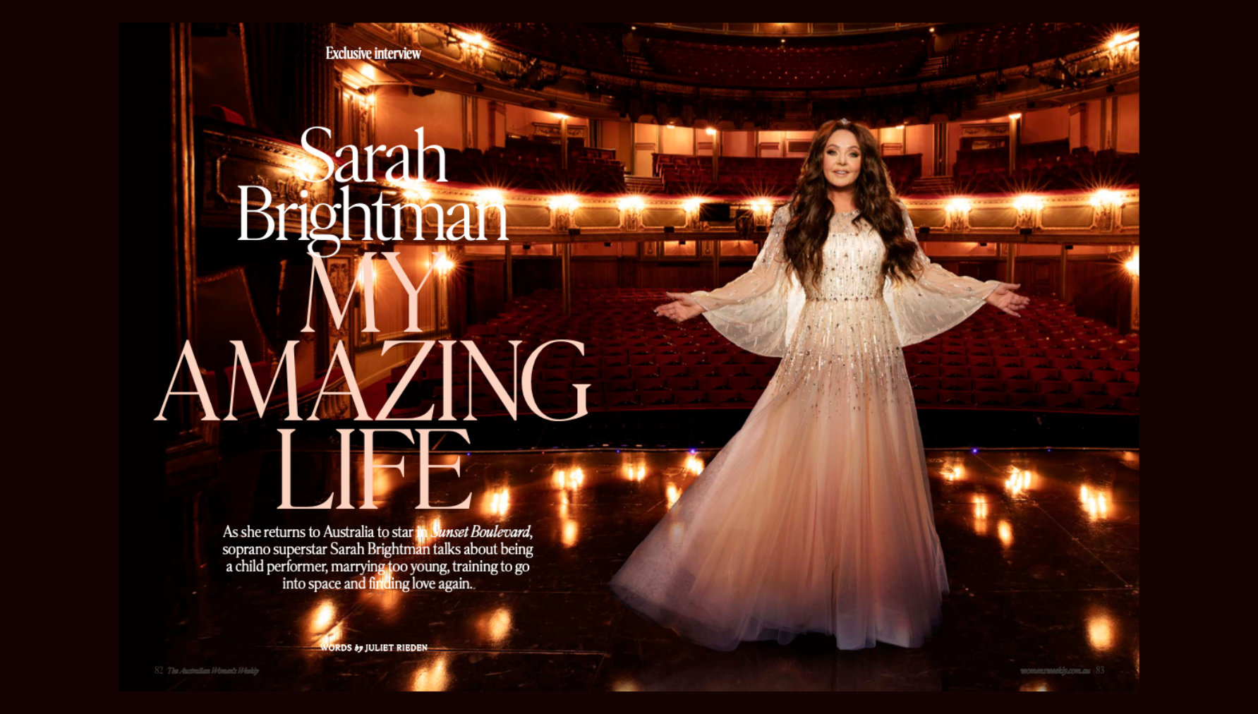 'Sarah Brightman: MY AMAZING LIFE' - New Exclusive Print Interview ...